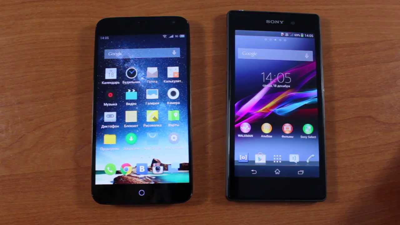 Meizu MX3 vs Sony Xperia Z1 Сравнение - YouTube