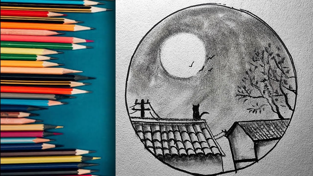 how to draw a house|| easy scenary drawing || Step-by-Step house ...