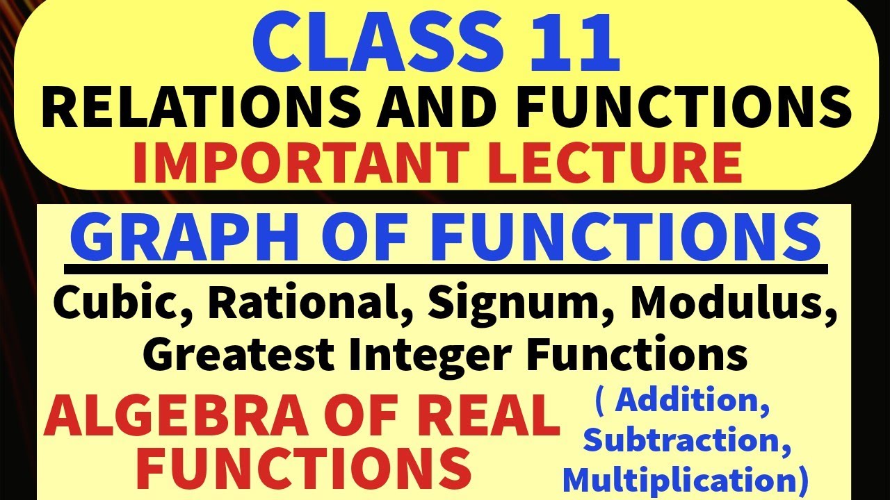 CLASS 11 MATHS | L- 07 | RELATIONS AND FUNCTIONS | GRAPH, RANGE OF ...