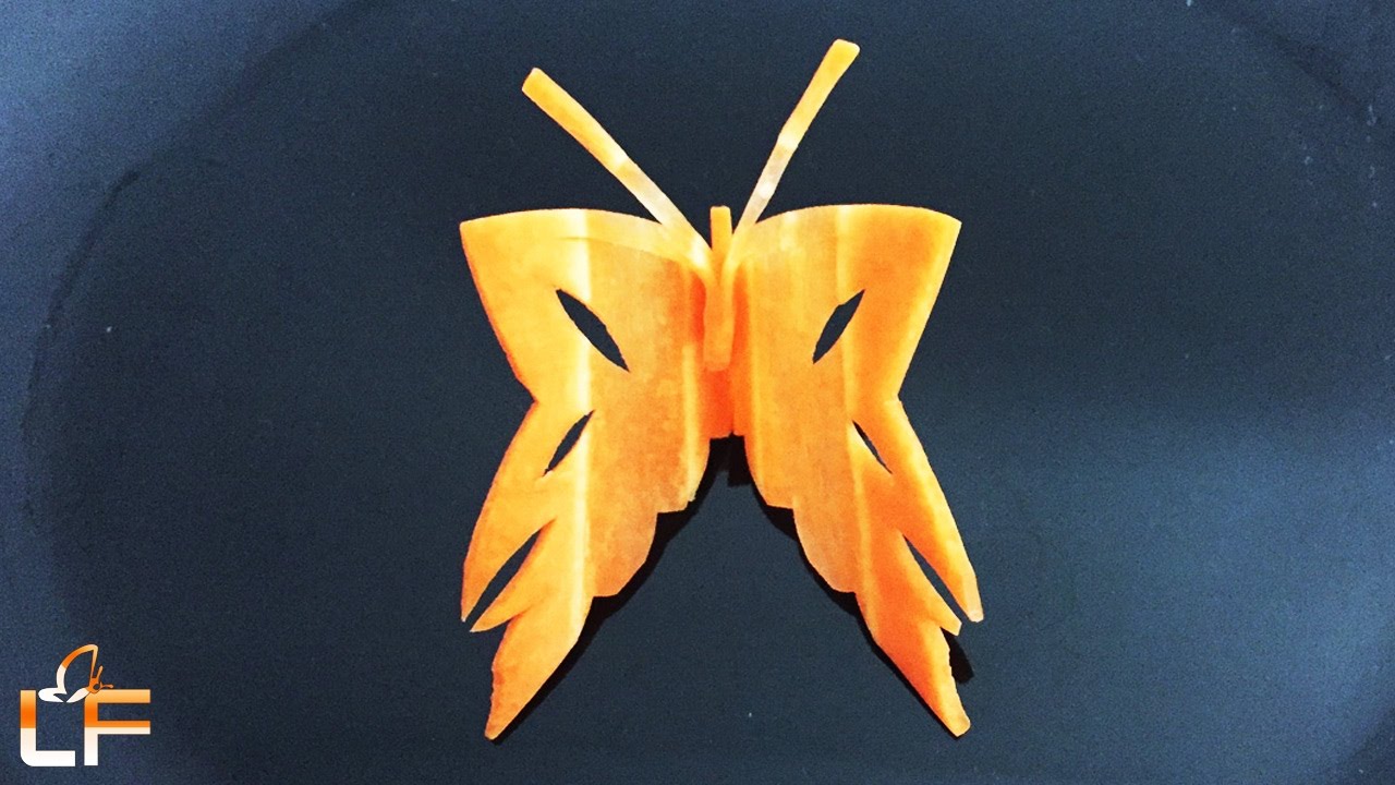 How to make carrot butterfly - Carrot Butterfly Carving - YouTube