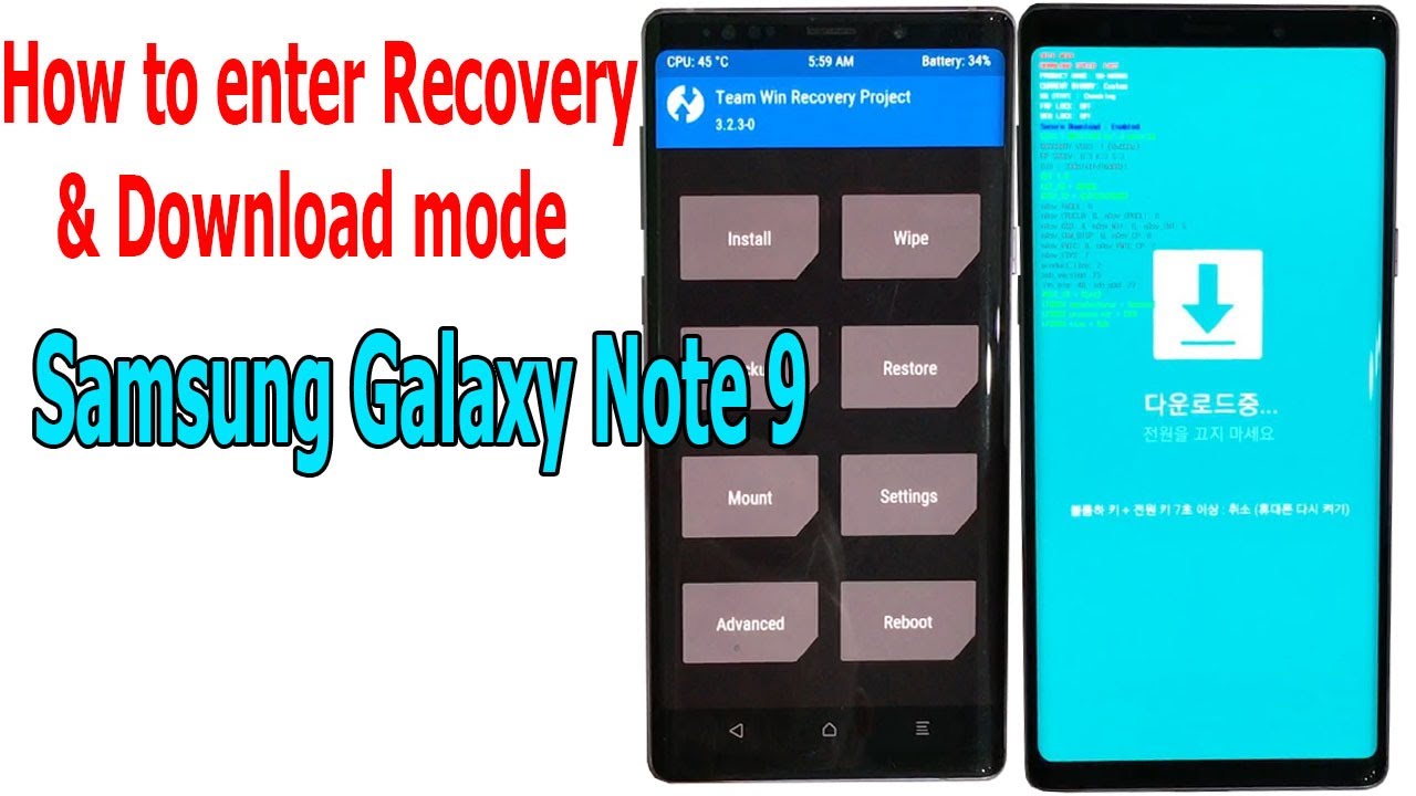 How to enter Recovery and Download mode on Samsung Galaxy Note 9 - YouTube
