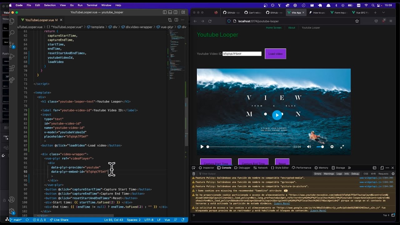 Live Coding Vue Js From Scratch Embeddded Youtube Video Replayer 3972