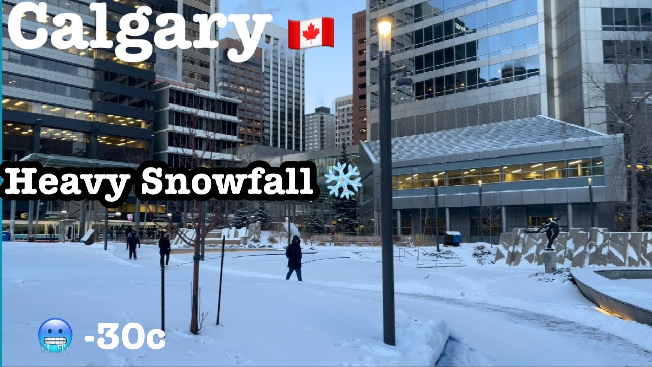 Extreme Cold (-30c) In Calgary ॥ Downtown Alberta Canada 🇨🇦 - YouTube