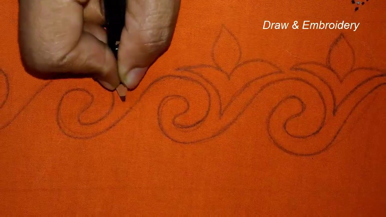 Hand drawing border line for embroidery,How to draw border line deisgn ...