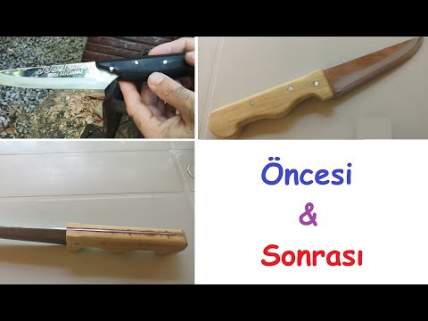 Ceviz ağacından tek parça bıçak sapı yapımı