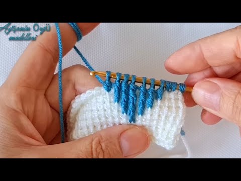 Tunus işi muhteşem Ekose örgü modeli