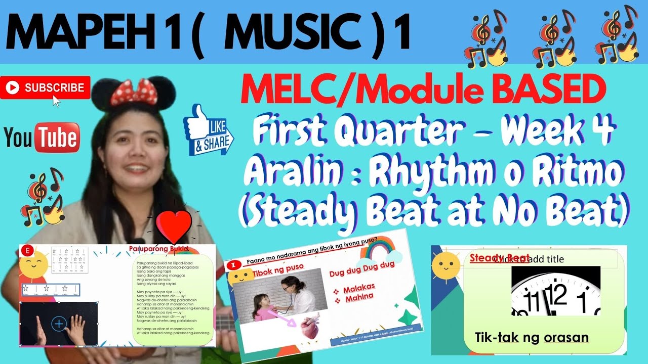MAPEH 1 MUSIC 1 WEEK 4 QUARTER 1 Rhythm o Ritmo | Steady Beat at No ...