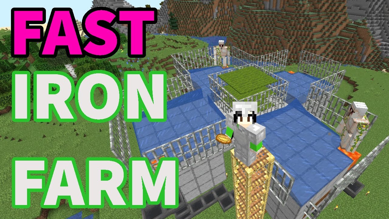 Minecraft Fast Iron Farm#1 - Suvival Build - 1.15 - YouTube