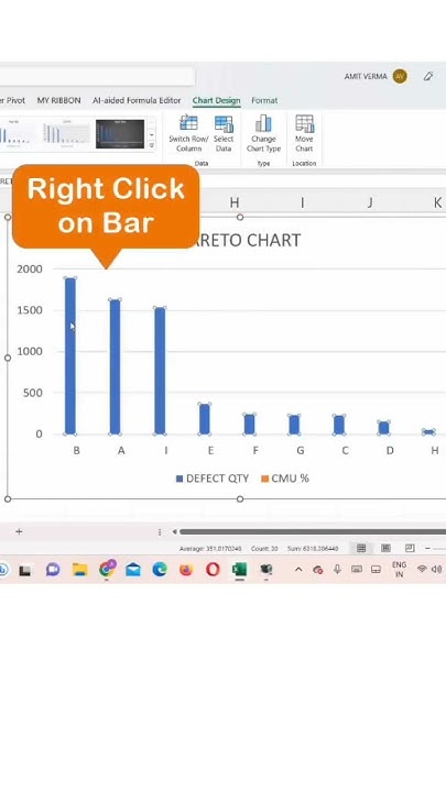 Pareto Chart Excel Shorts Short Viral Excel Exceltutorial Technology Trending