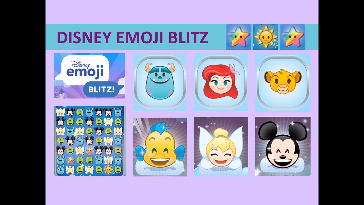Disney Emoji Blitz Character Intro (Sulley, Ariel, Simba, Mickey ...