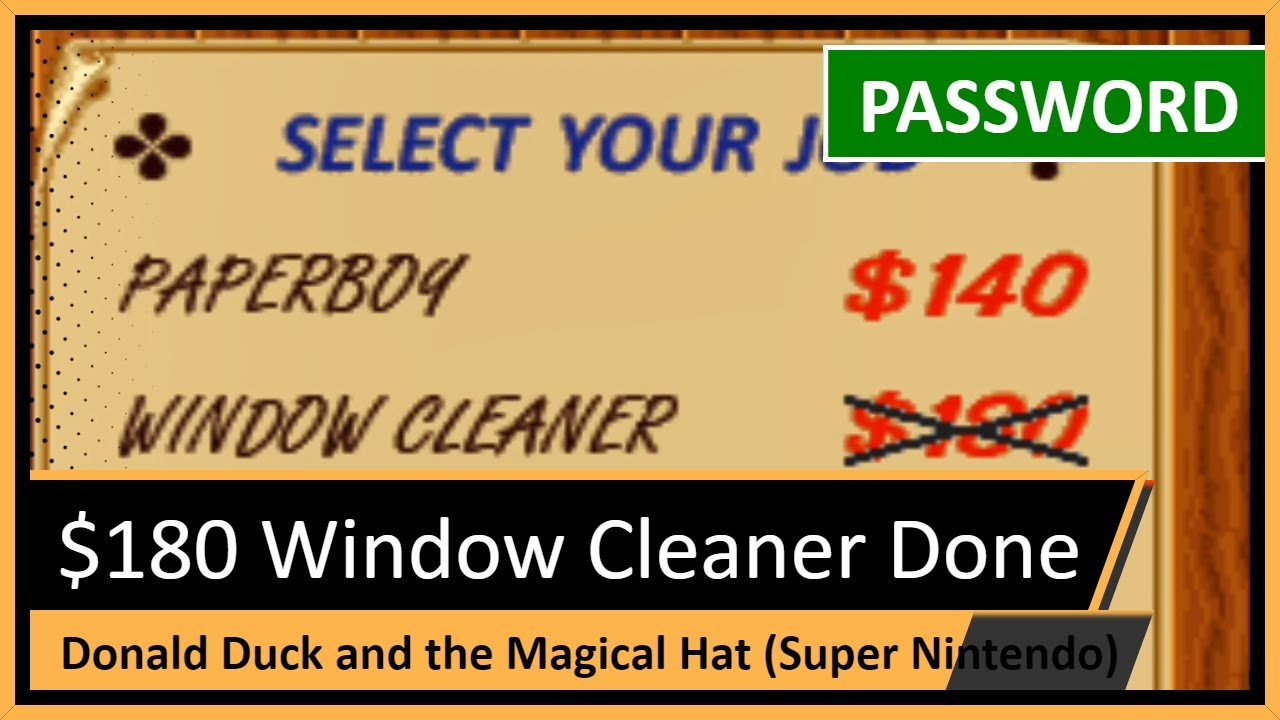Window Cleaner completed Password | Donald Duck and the Magical Hat ...