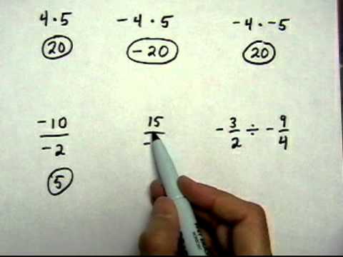 multiplying or dividing signed numbers - (cr).mov - YouTube