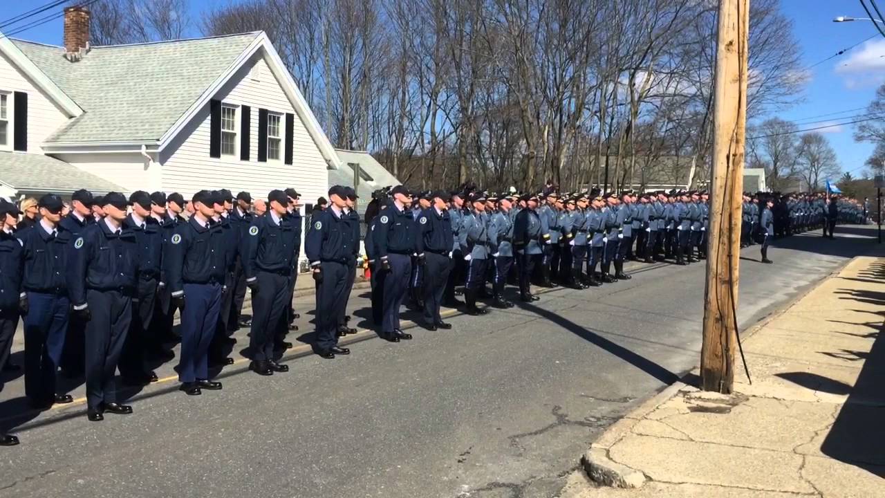 Massachusetts State Police Trooper Thomas Clardy funeral - YouTube