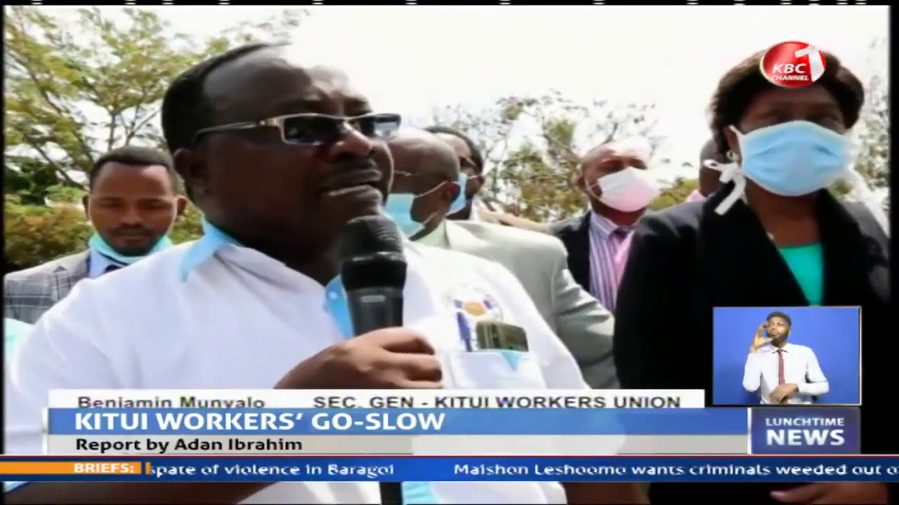 Kitui County staff hold protests over delayed salaries - YouTube