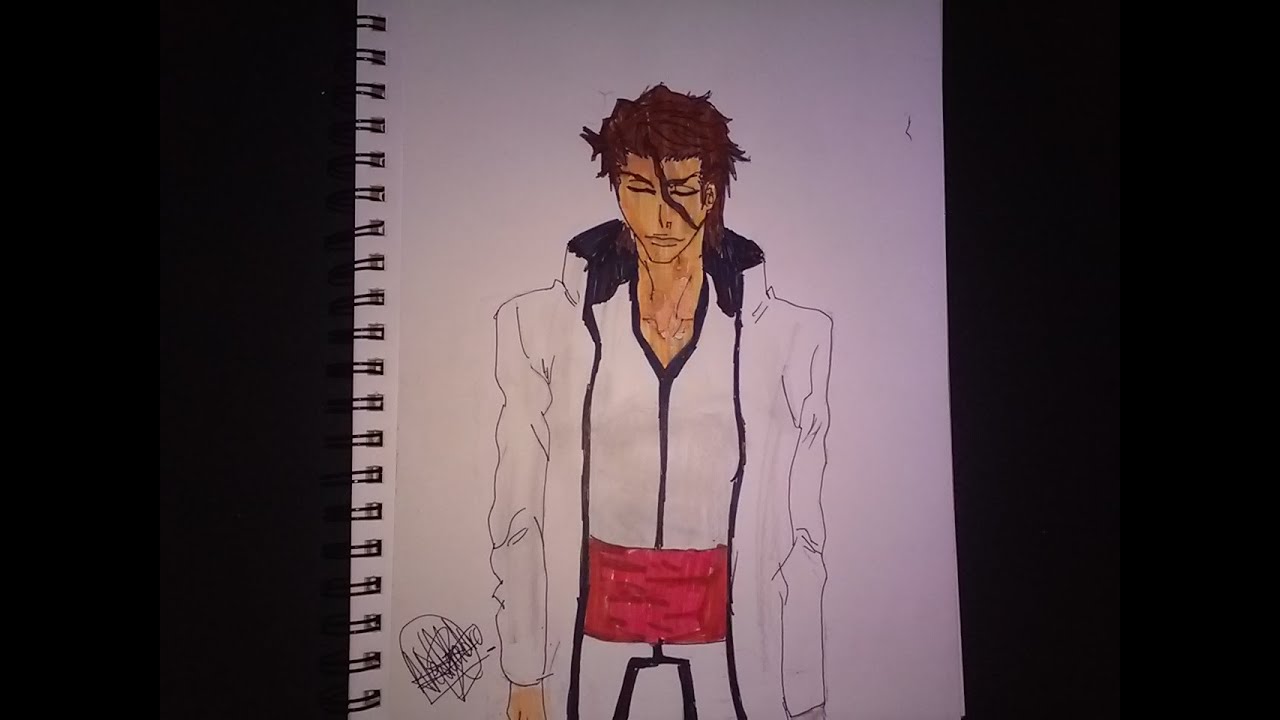 How to draw sosuke aizen Como dibujar a aizen sosu - YouTube