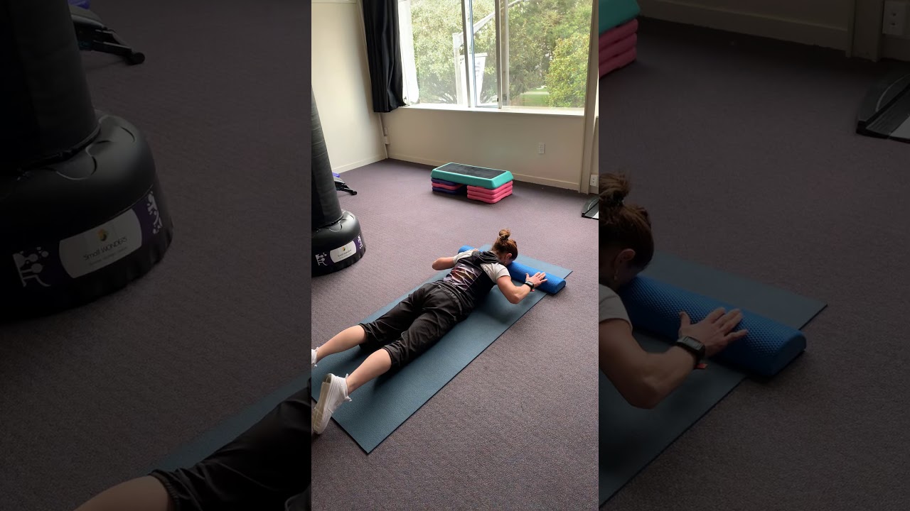 Prone lying 90 arm scap retractions - YouTube