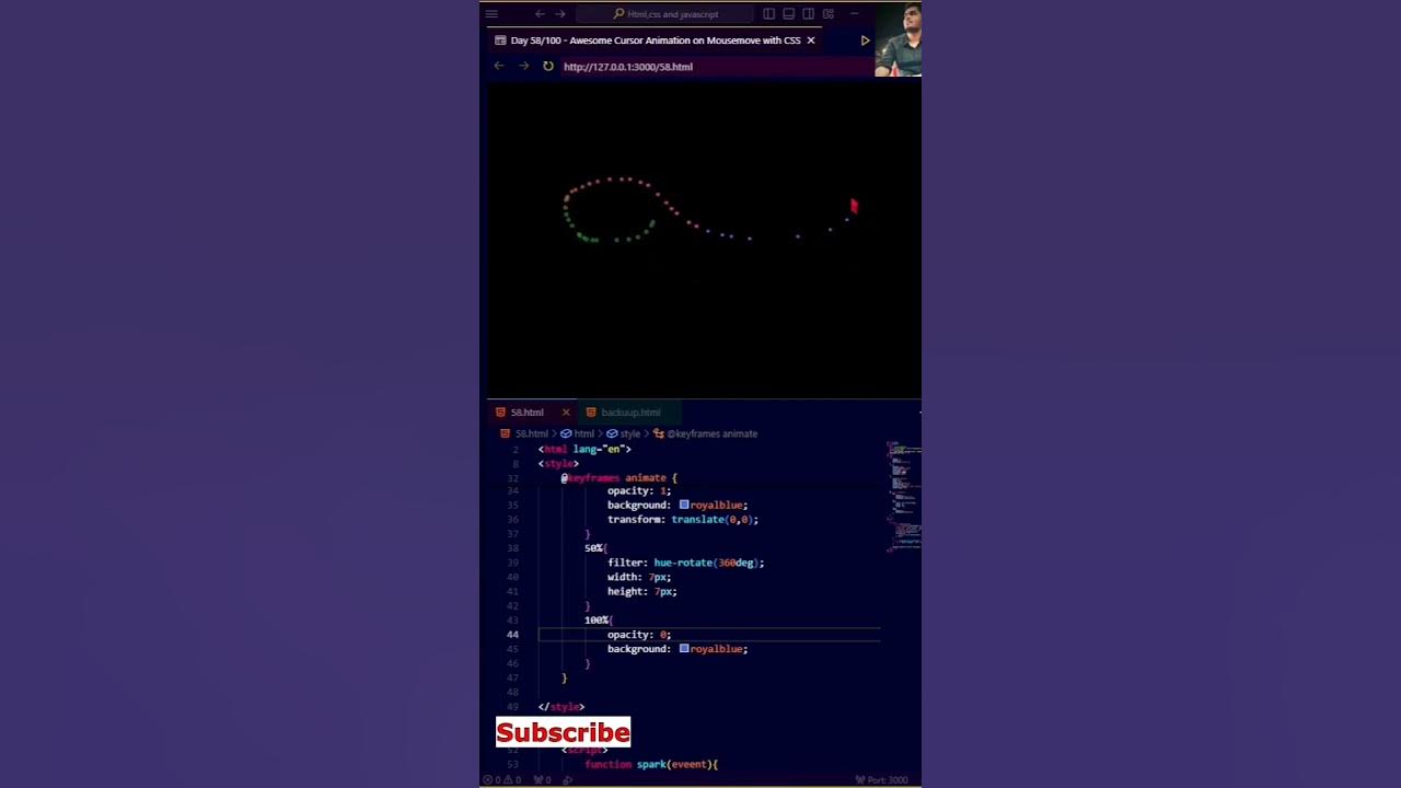 Awesome Cursur Animation on Mousemove with CSS #coding #shorts#viral#html#css#js - YouTube