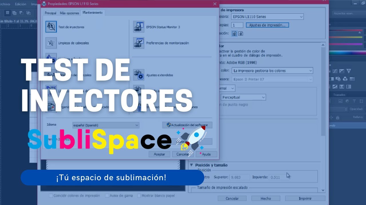 Como realizar un Test de Inyectores correctamente | Epson 1110 ...