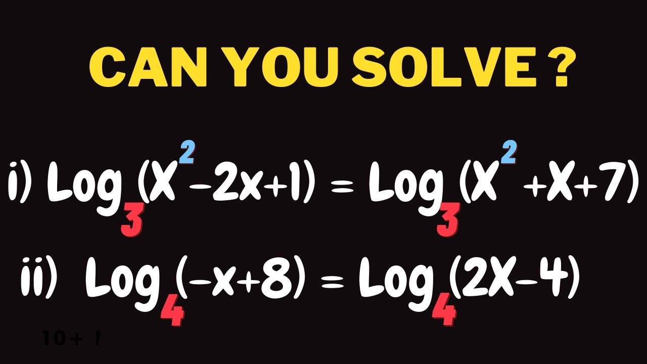 Log question , basic log property | Can You Solve challenge Part -4 ...