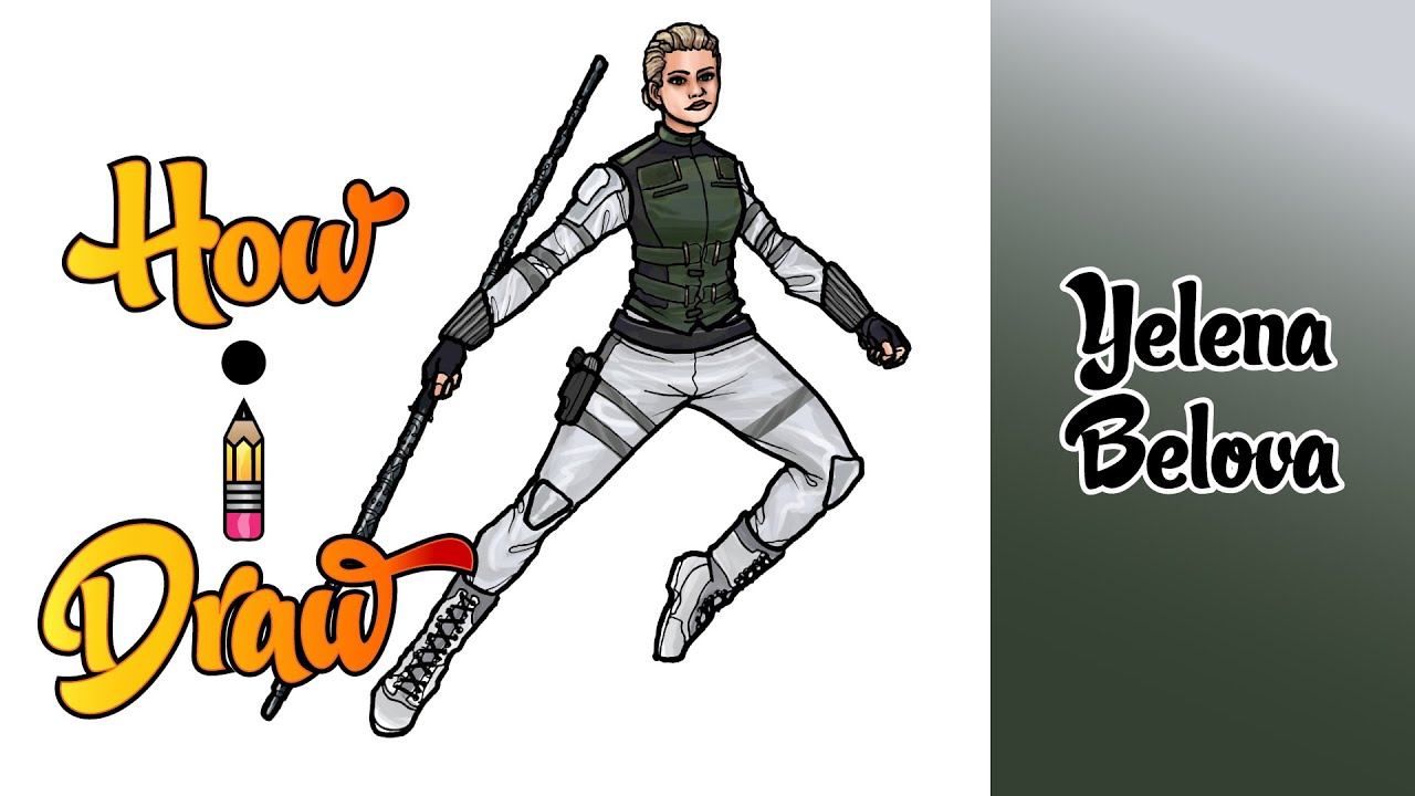 How I Draw YELENA BELOVA from MARVELs BLACK WIDOW * how to draw yelenva ...