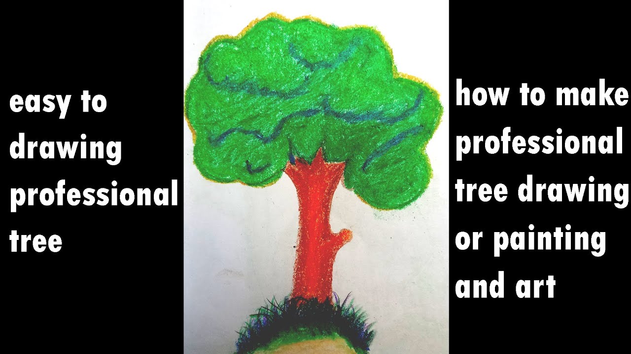 easy to drawing professional tree and paint - YouTube