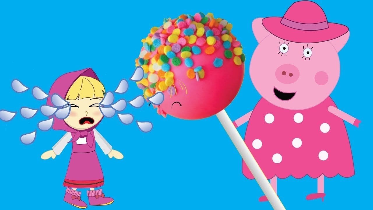 Masha Crying Mommy PigかわいいおいしいケーキポップスMasha and bear - YouTube