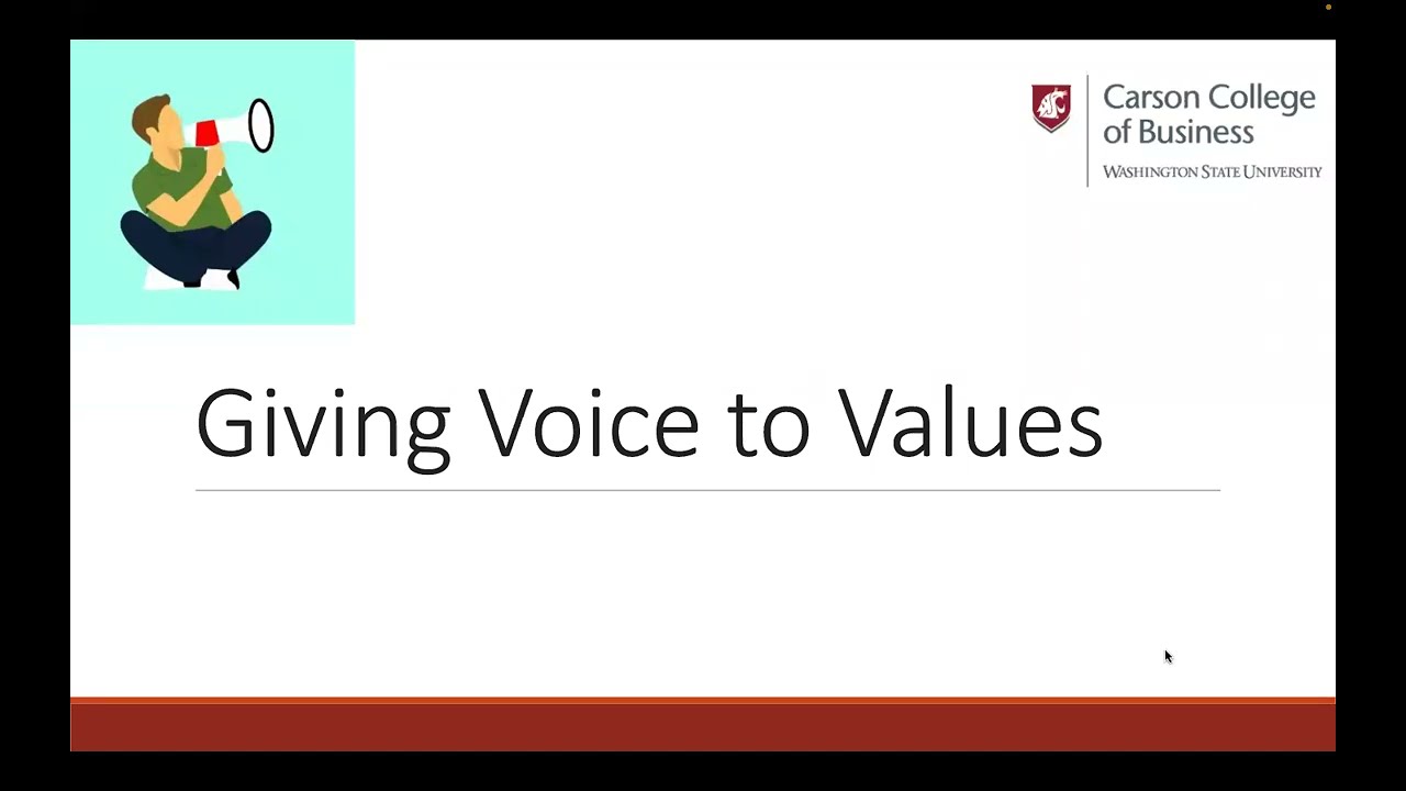 Giving Voice to Values Project - YouTube