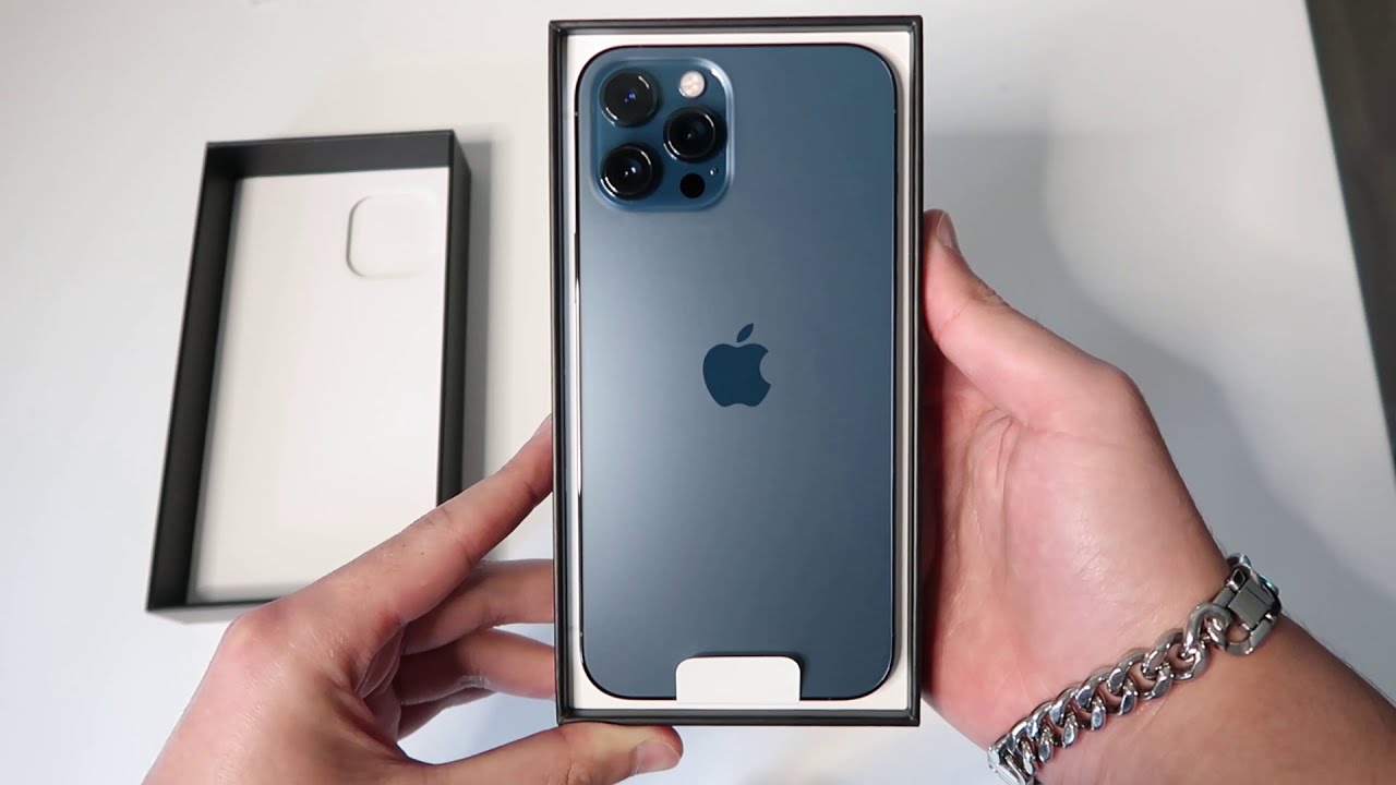 Unboxing Apple iPhone 12 Pro Max Ocean Blue - YouTube