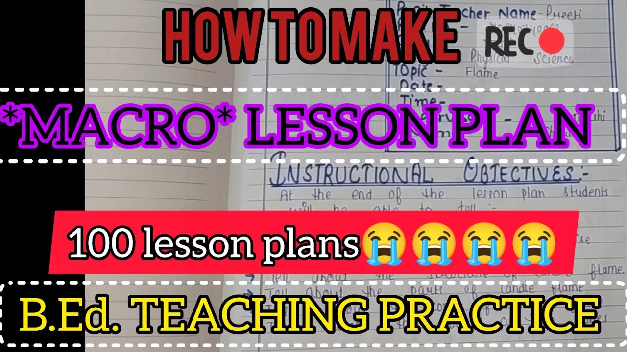 *MACRO LESSON PLAN* || B.Ed.Macro Teaching|| TP👩‍🏫👨‍🏫 ||HPU|| TEACHING ...
