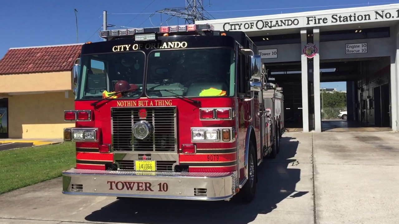 Orlando fl fire tower 10 lighting walk around at quarters 10/23/16 ...
