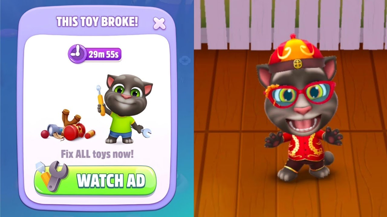 My Talking Tom 2: This Toy Broke! Android gameplay video, Talking Tom ...