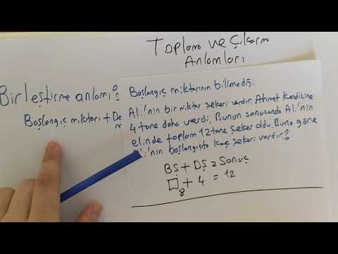 ALAN EĞİTİMİ ÖABT - TOPLAMA VE ÇIKARMA İŞLEM ANLAMLARI/PROBLEM ŞEKİLLERİ (İLKÖĞRETİM MATEMATİK ÖĞR.
