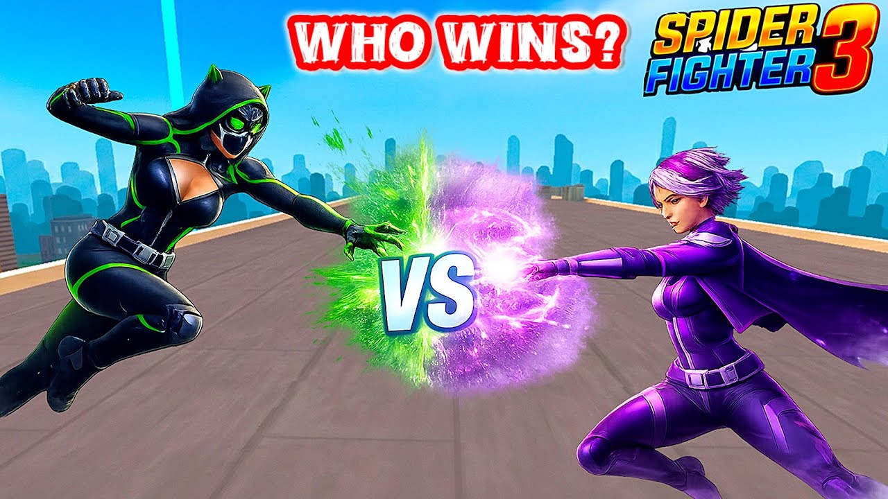 Black Cat vs Hacker Girl 😱 Who Wins the Final Battle? | Spider Fighter ...