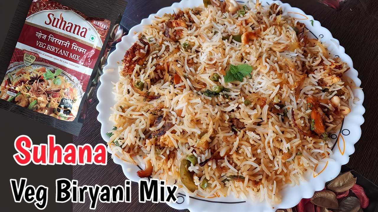 Suhana Veg Biryani Mix Recipe in Hindi | Suhana Biryani Mix Review ...