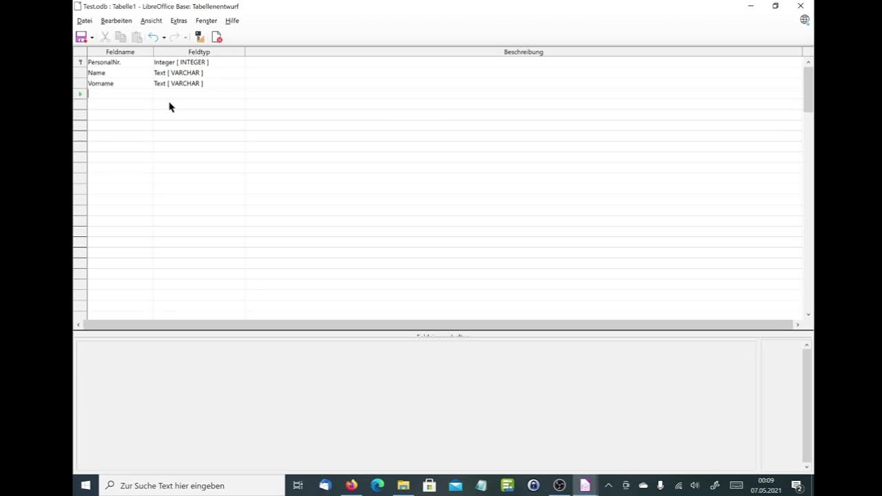 LibreOffice Base Tutorial Tabelle erstellen - YouTube