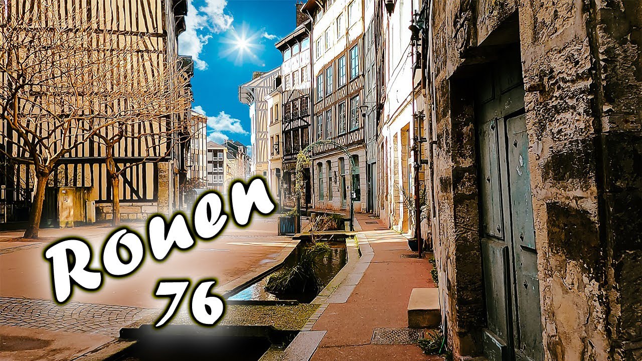 Rouen la Rue Eau de Robec en Normandie - YouTube