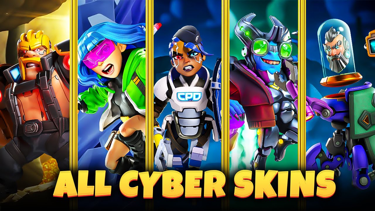 All New Cyber Skins Animation in Clash of Clans | All July Season Skin ...