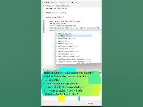 How To Check Harshad Number (Niven Number) In Java? #javaclass #java - YouTube