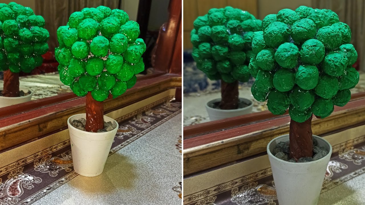 How to make aluminum foil tree craft || DIY || Homemade tree ideas ...