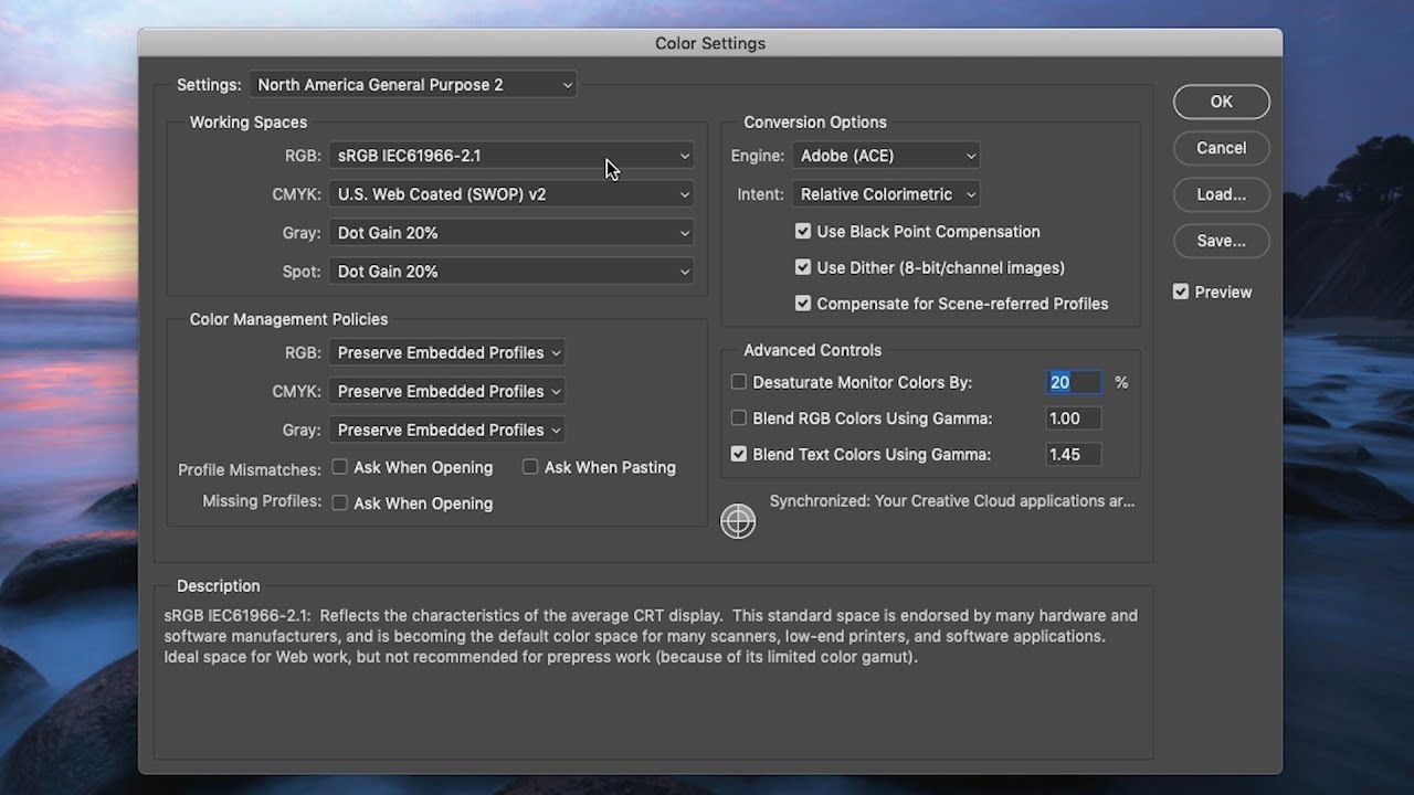 Photoshop Color Settings Part 01 YouTube Photoshop Color Settings Part 01 YouTube