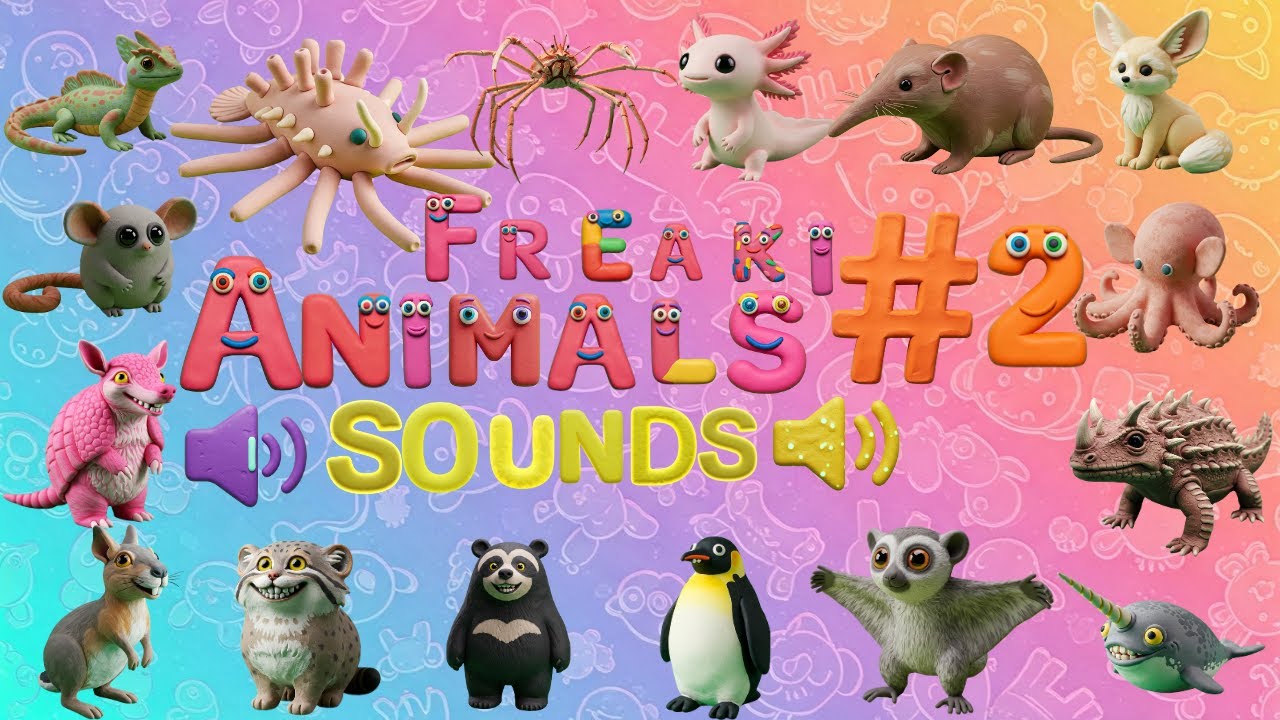 Funny & Freaky Part 2 | Animal Sounds Song | Zoo Animals From 1 to 16 🐾 ...