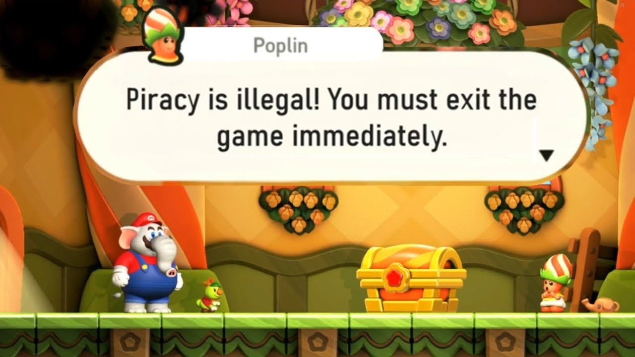 Super Mario Bros. Wonder - Anti-Piracy Screen (Poplin Dialogue) - YouTube