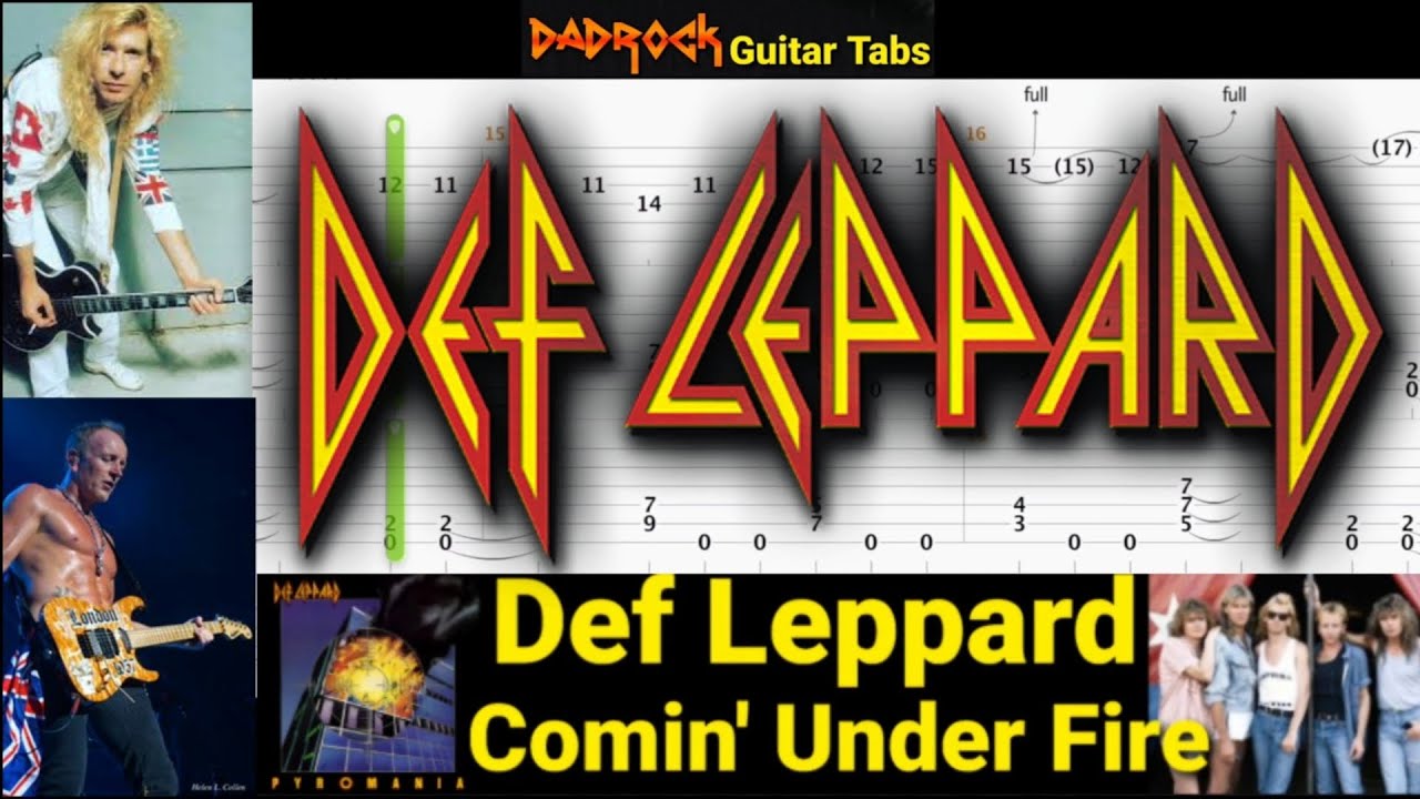 Comin' Under Fire - Def Leppard - Guitar + Bass TABS Lesson (Rewind ...