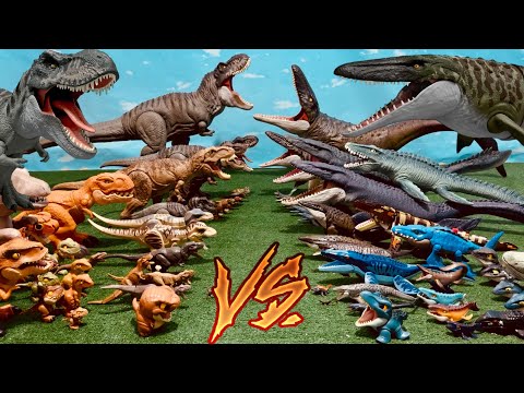 T REX VS MOSASAURIO!!! TIRANOSAURIO REX VS MOSASAURIO!!! BATALLA ÉPICA!!! SÚPER EJÉRCITOS!!! 