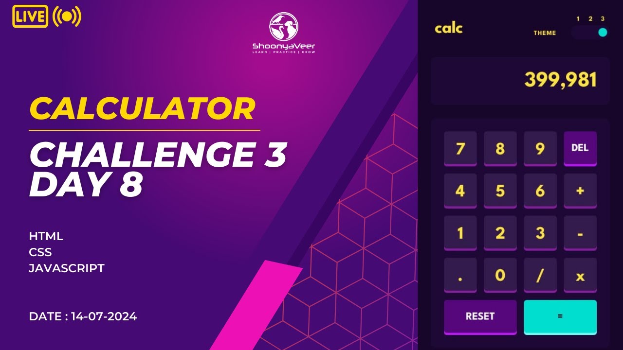 Challenge 3 and Day 8 - FrontEnd Mentor - Calculator - YouTube