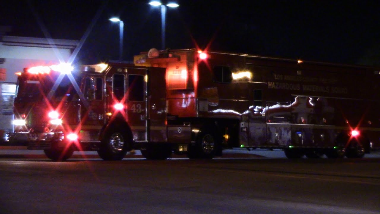 LACoFD Hazmat Task Force 43 Responding - YouTube
