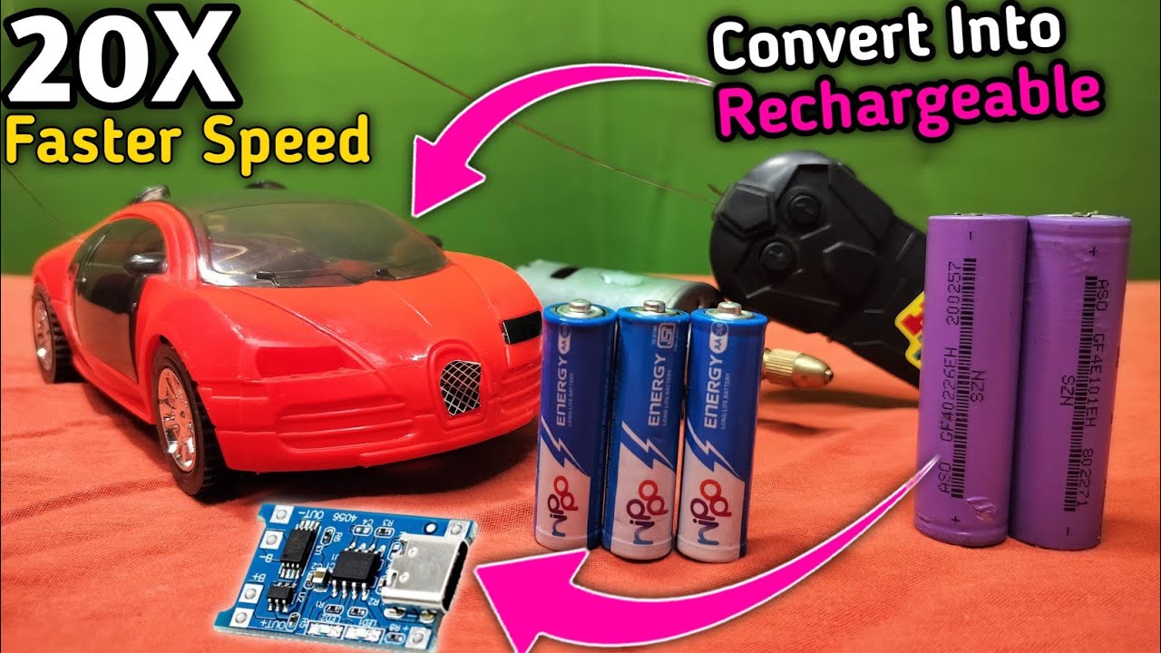 How to Convert Any RC Car Into Rechargeable Car||Rechargeable Car कैसे ...