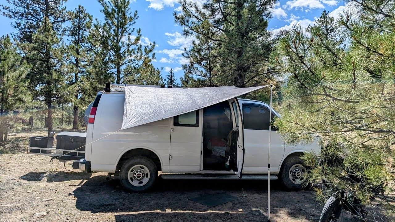 New idea for the tarp awning! Van life. August 31, 2025 - YouTube