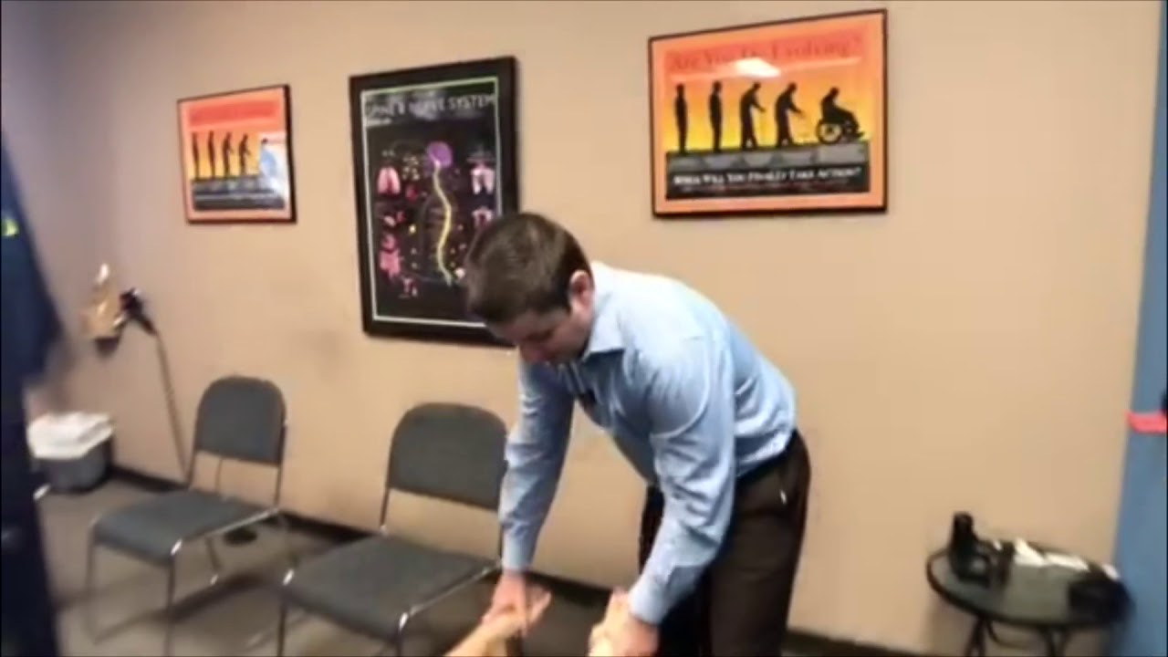 Dr. Kelly Duffner performs a foot adjustment for Plantar Fasciitis and ...