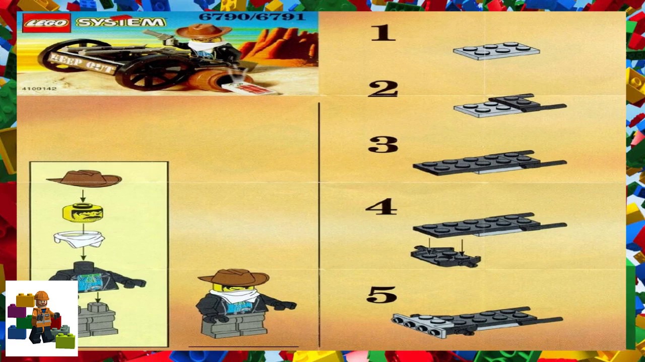 LEGO instructions - Wild West - 6791 - Bandit's Wheelgun - YouTube